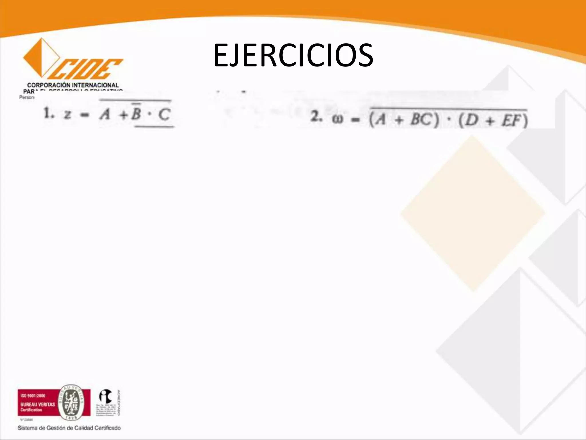 Teoremas de boole y morgan | PPT