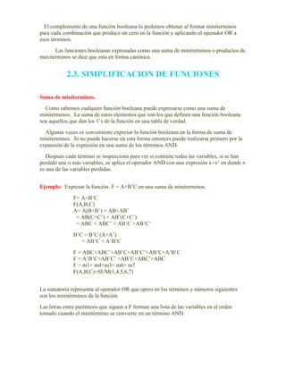 Teoremas y postulados del algebra de boole | DOC