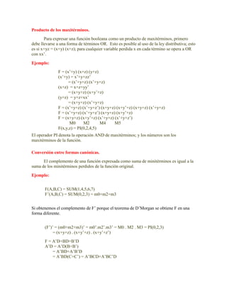 Teoremas y postulados del algebra de boole | DOC