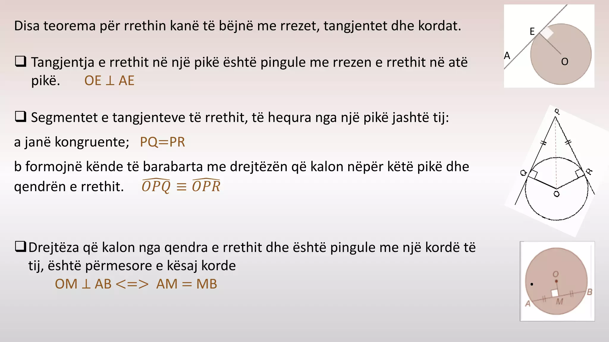 Teoremat e rrethit | PDF