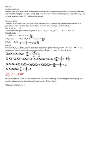 Teorema vieta | DOCX