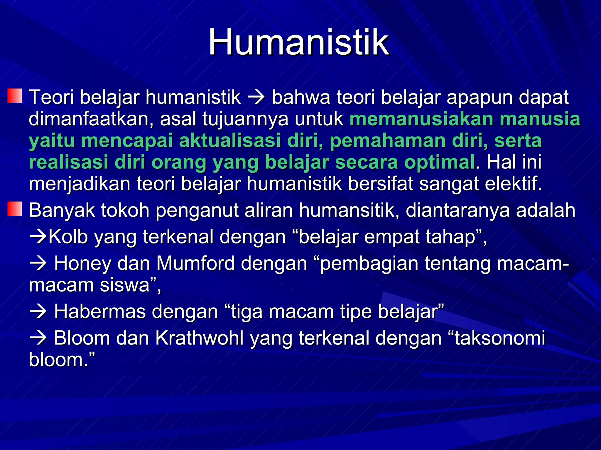 Teori belajar-humanistik | PPT