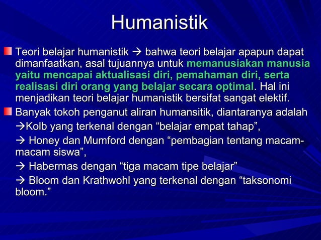 Teori belajar-humanistik | PPT