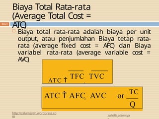 Teori biaya tentang pertanian ataupun peternakan | PPT