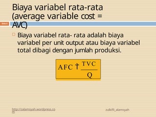 Teori biaya tentang pertanian ataupun peternakan | PPT