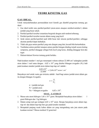 Teori Kinetik Gas | DOC