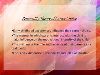 ANNE ROE THEORY OF CAREER CHOICE AND DEVELOPMENT | PPTX
