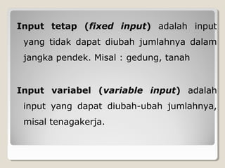 Teori produksi mikro | PPT