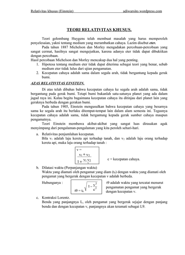 Teori relativitas-khusus | DOC