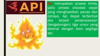 penjelasana tentang Teori Segitiga Api dan penanganannya | PPT