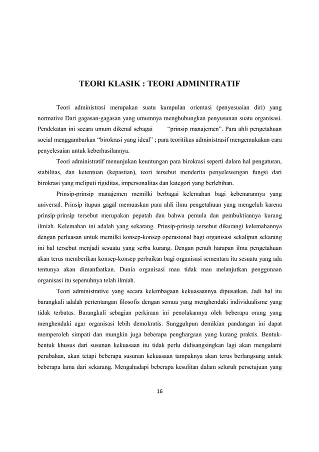 Teori teori aliran klasik | PDF