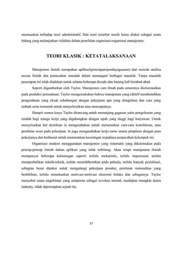 Teori teori aliran klasik | PDF