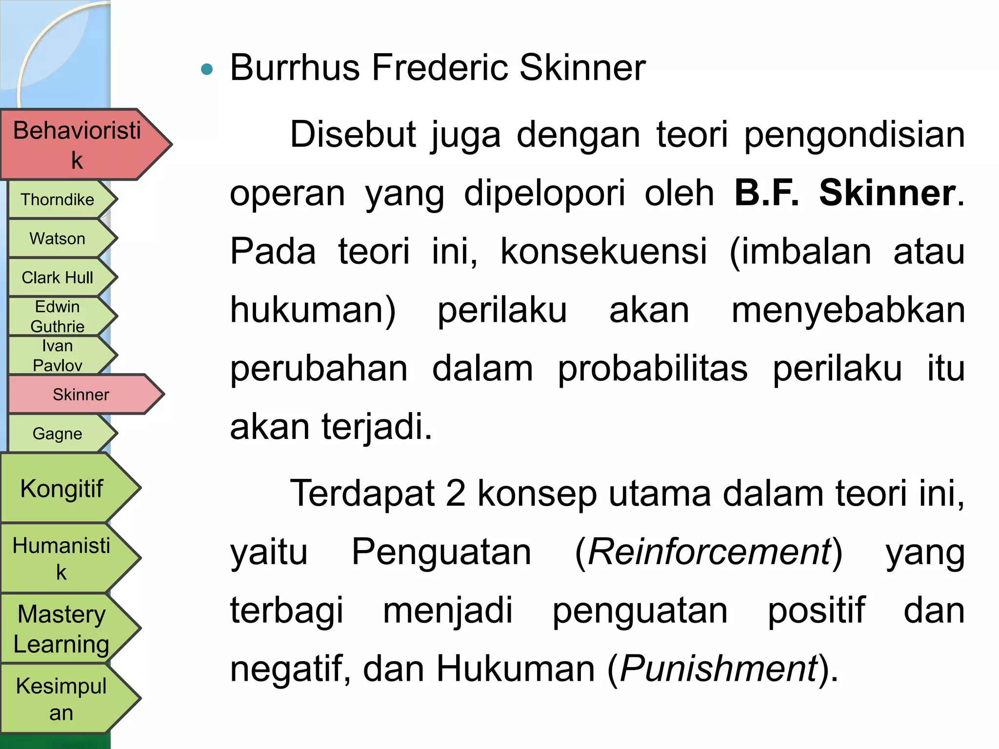 Teori-teori Belajar | PPTX