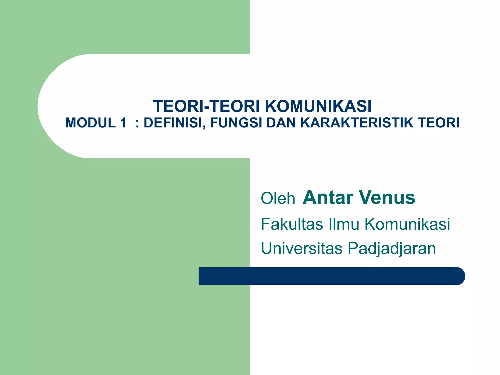 Teori teori komunikasi | PPT