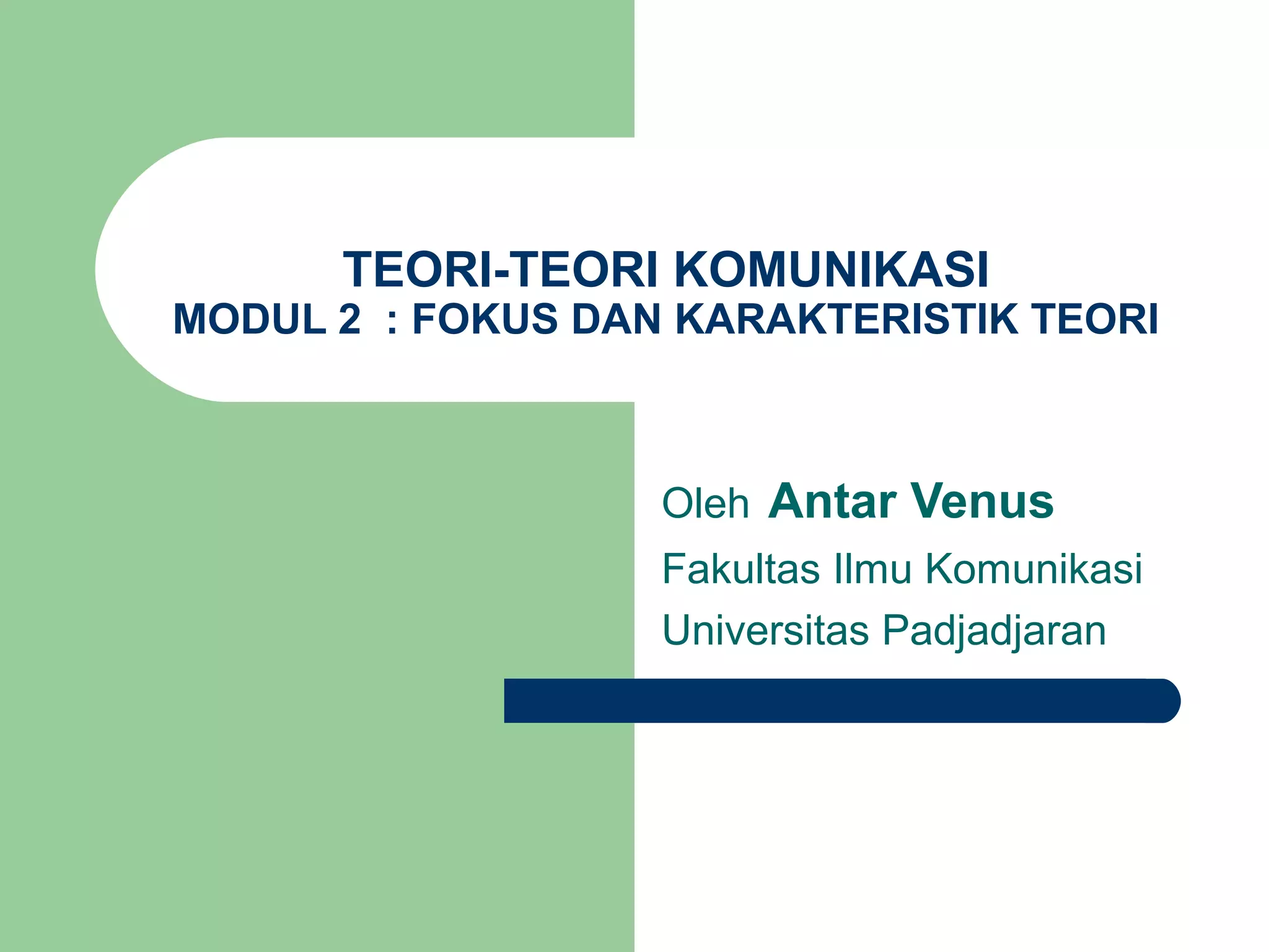 Teori teori komunikasi | PPT