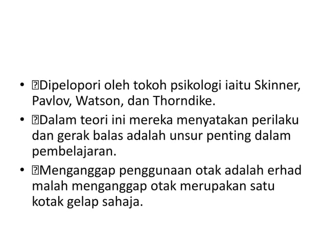 Teori teori pembelajaran | PPTX