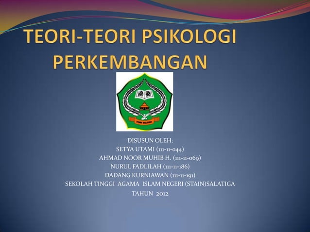 Teori teori psikologi perkembangan | PPTX