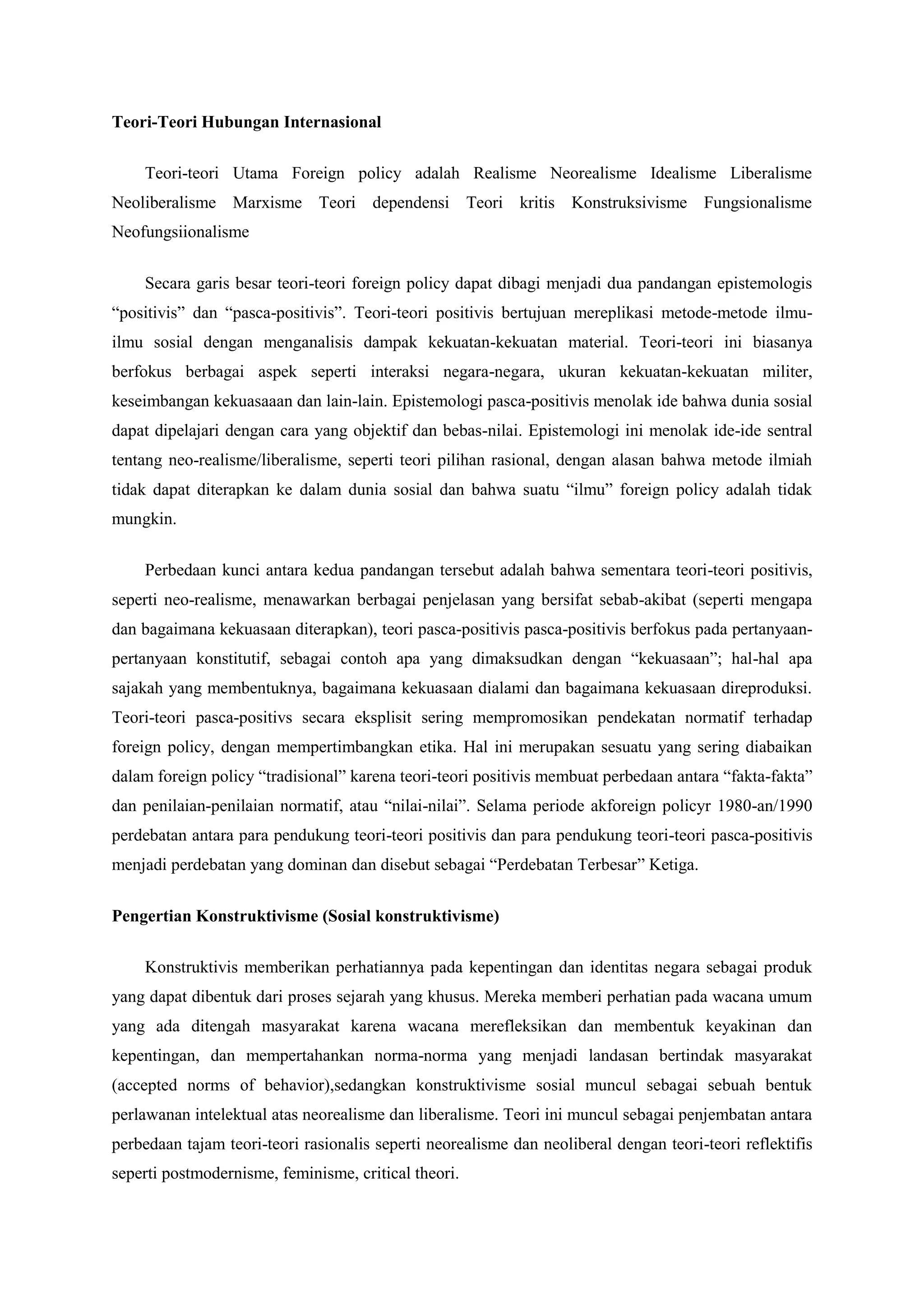 Teori-Teori HI | DOCX