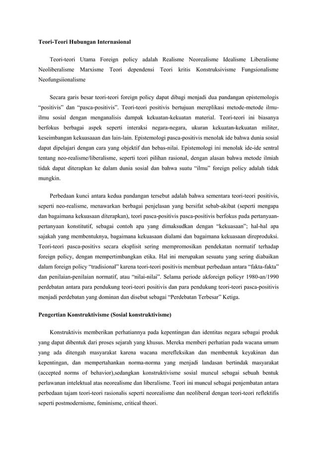 Teori-Teori HI | DOCX