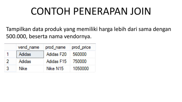 JOIN dan VIEW pemrograman basis data | PDF