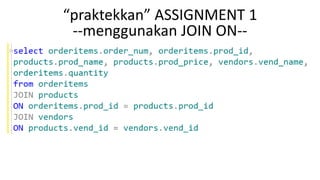 JOIN dan VIEW pemrograman basis data | PDF