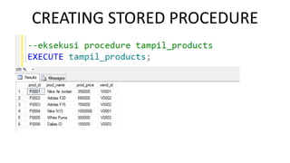 Teori 4 stored procedure | PPTX