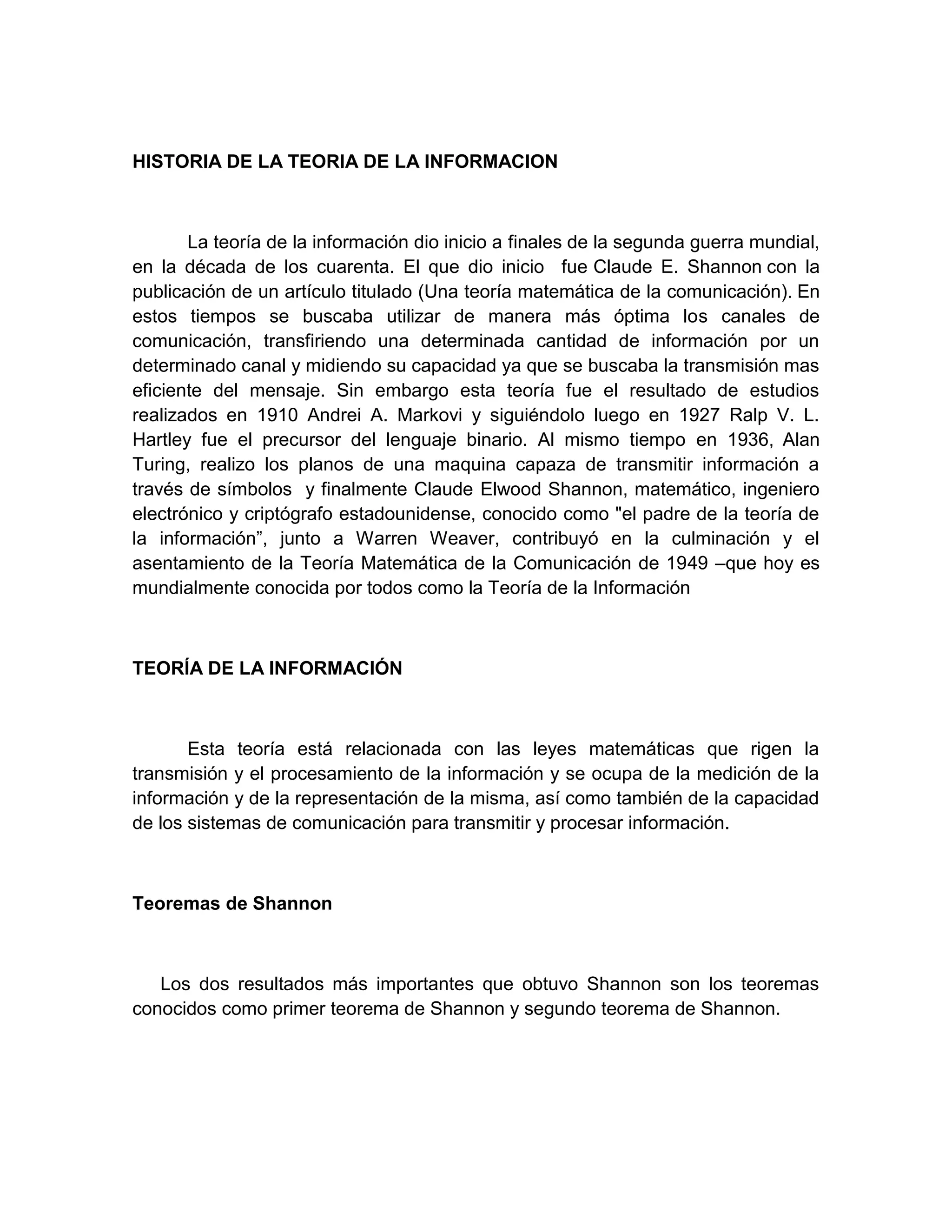 Teoria de-lainformacion 1 | PDF