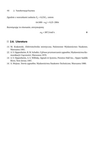Teoria sygnałów. Wstęp. Wydanie II | PDF