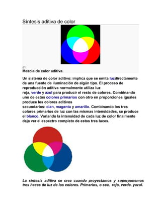 Teoria aditiva del color (2) | DOCX