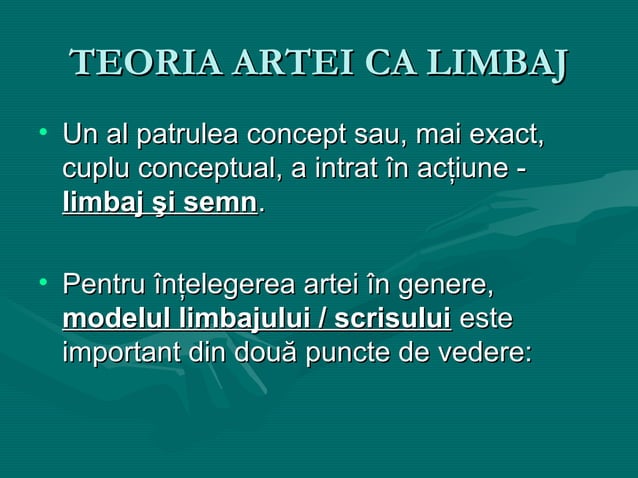 Teoria artei ca limbaj | PPT