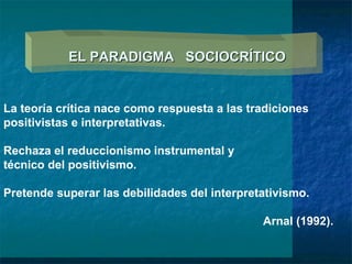Teoria Critica En Educacion Y En Las Ciencias Sociales | PPT