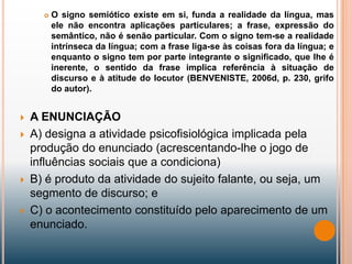 Teoria da enunciação | PPTX