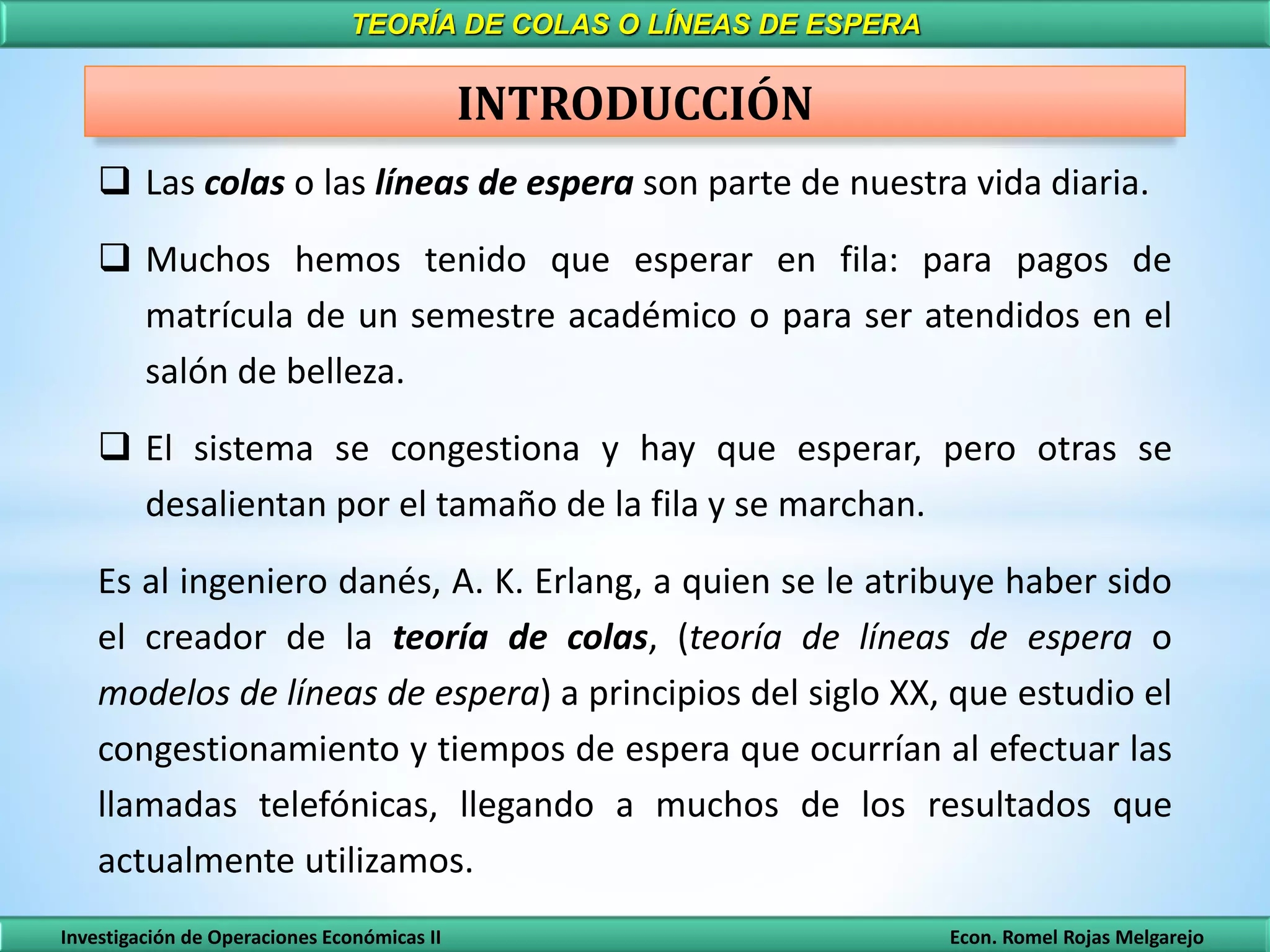 Teoria de colas | PPTX