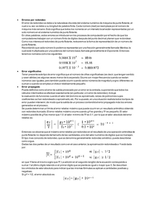 Teoria de errores analisis numerico. | DOCX | Physics | Science