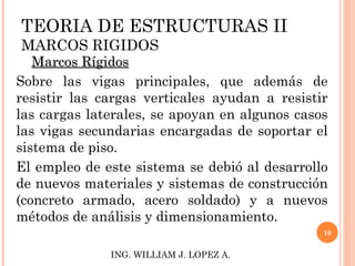 TEORIA DE ESTRUCTURAS II - MARCOS RIGIDOS | PPT