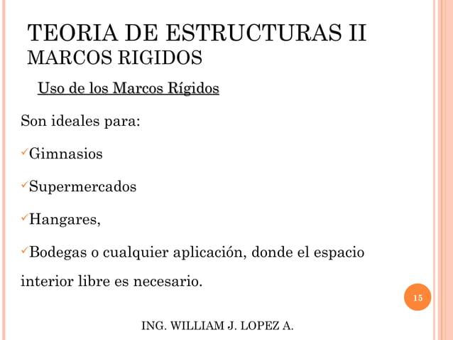 TEORIA DE ESTRUCTURAS II - MARCOS RIGIDOS | PPT