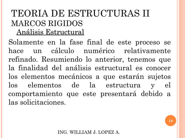 TEORIA DE ESTRUCTURAS II - MARCOS RIGIDOS | PPT