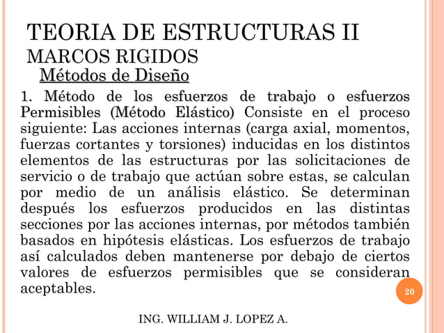 TEORIA DE ESTRUCTURAS II - MARCOS RIGIDOS | PPT
