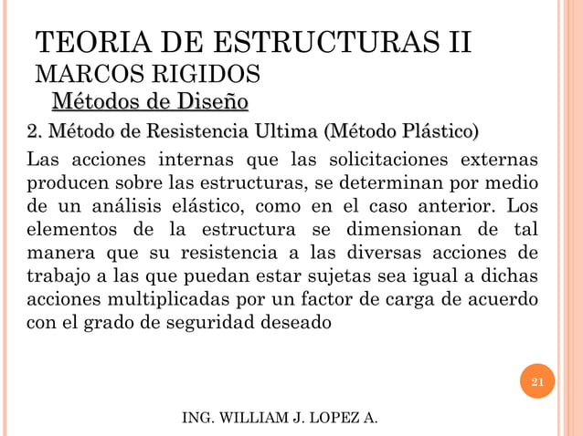 TEORIA DE ESTRUCTURAS II - MARCOS RIGIDOS | PPT
