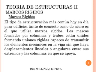 TEORIA DE ESTRUCTURAS II - MARCOS RIGIDOS | PPT