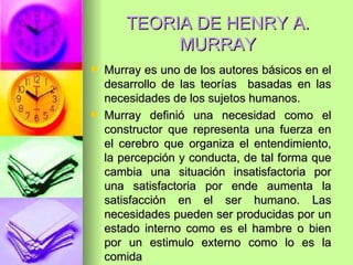 Teoria De Henry Murray Ppt