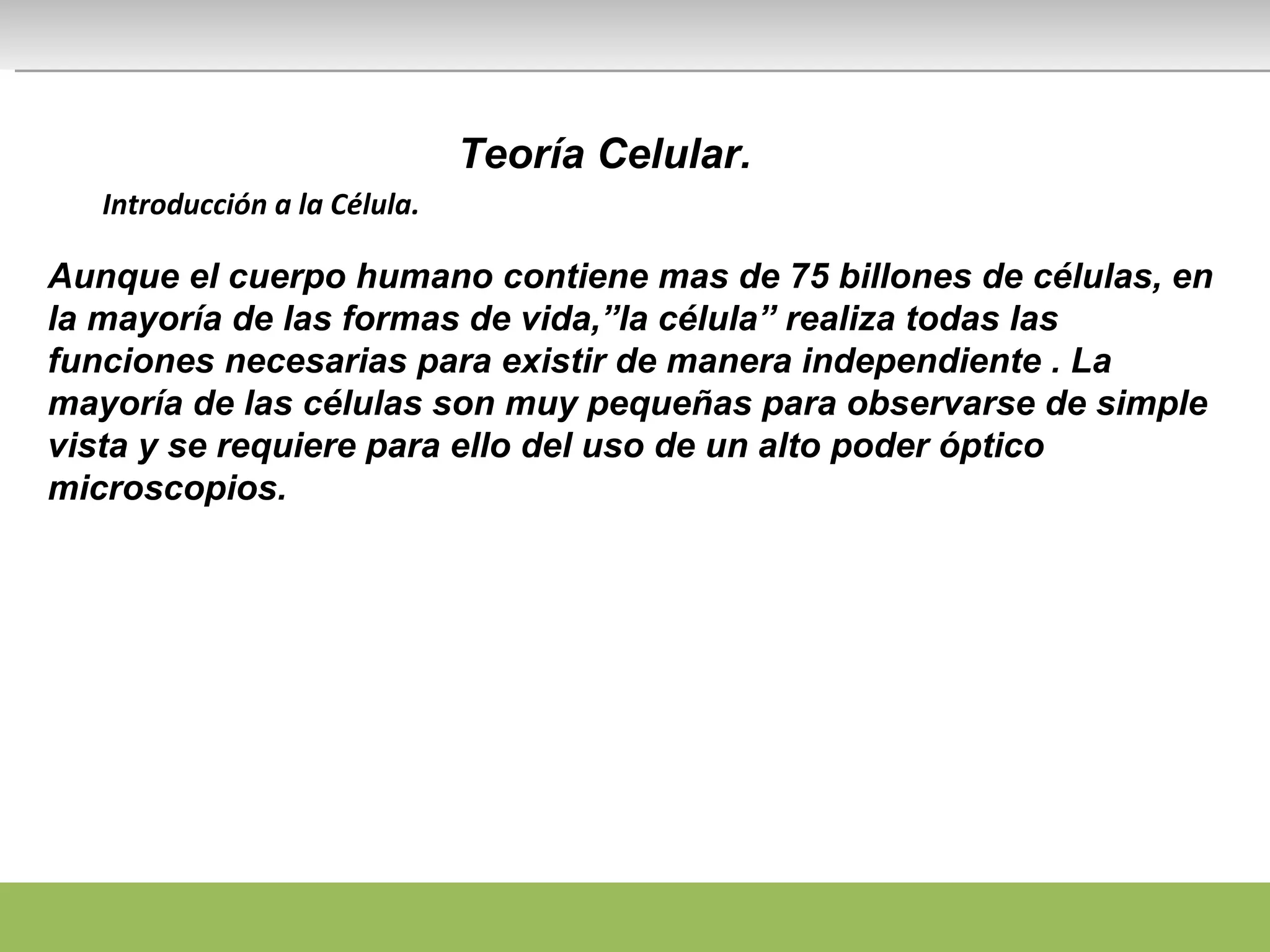 Teoria De La Celula Ppt Descarga Gratuita