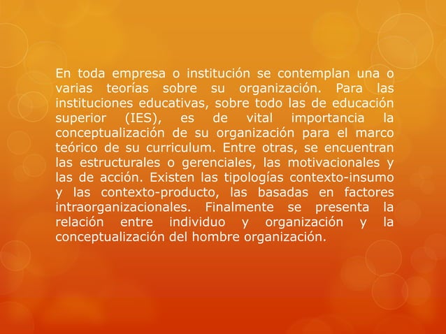 Teoria De La Organización Do Ppt