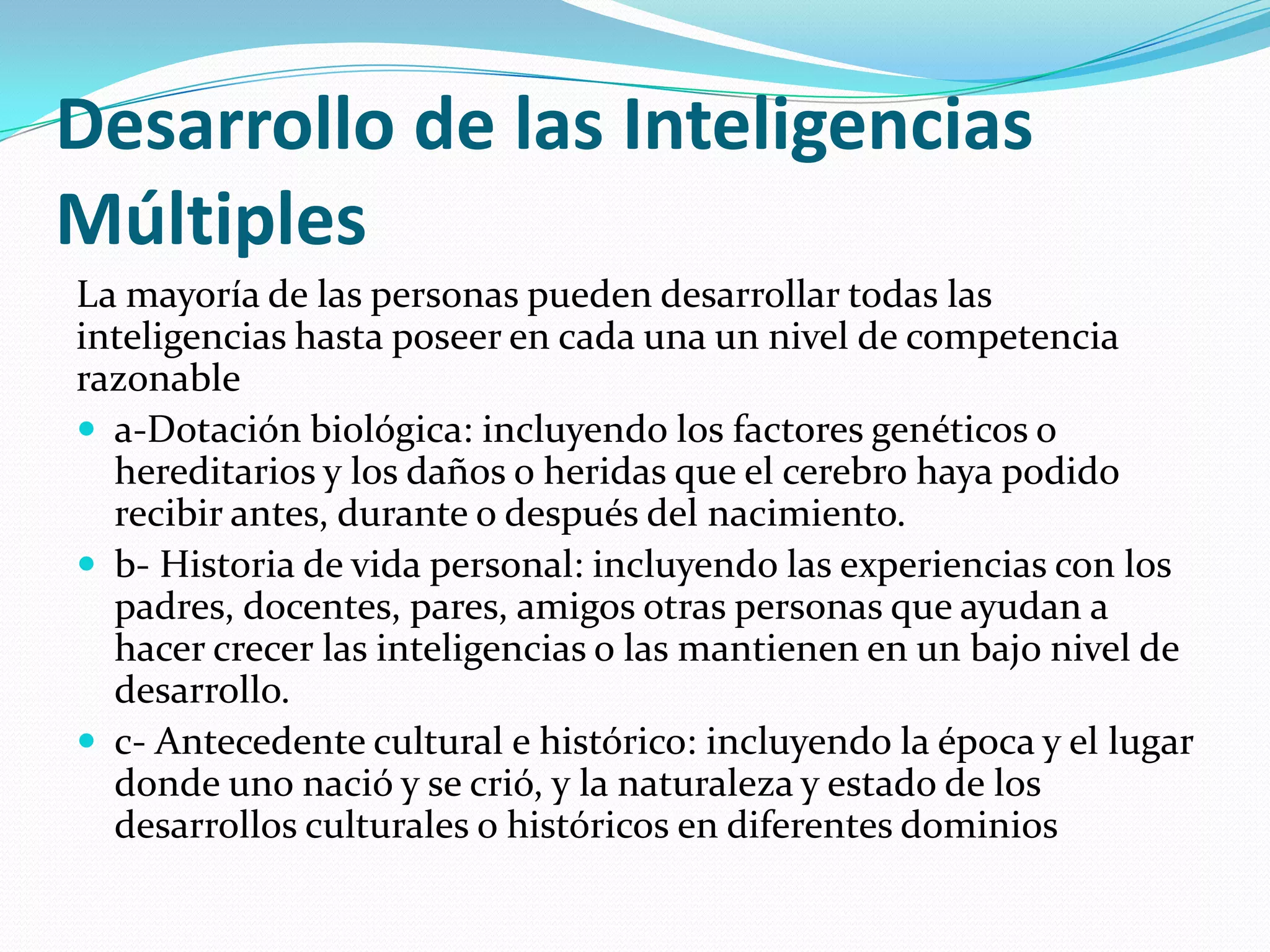 Teoria de las inteligencias multiples | PPT