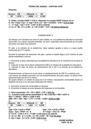 Teoria del buque ejercicios | PDF