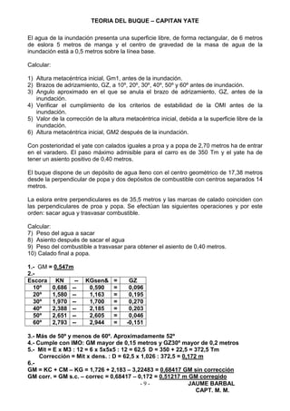 Teoria del buque ejercicios | PDF