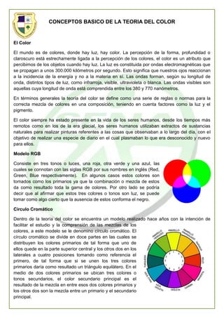 Conceptos Básicos Teoría del Color | PDF