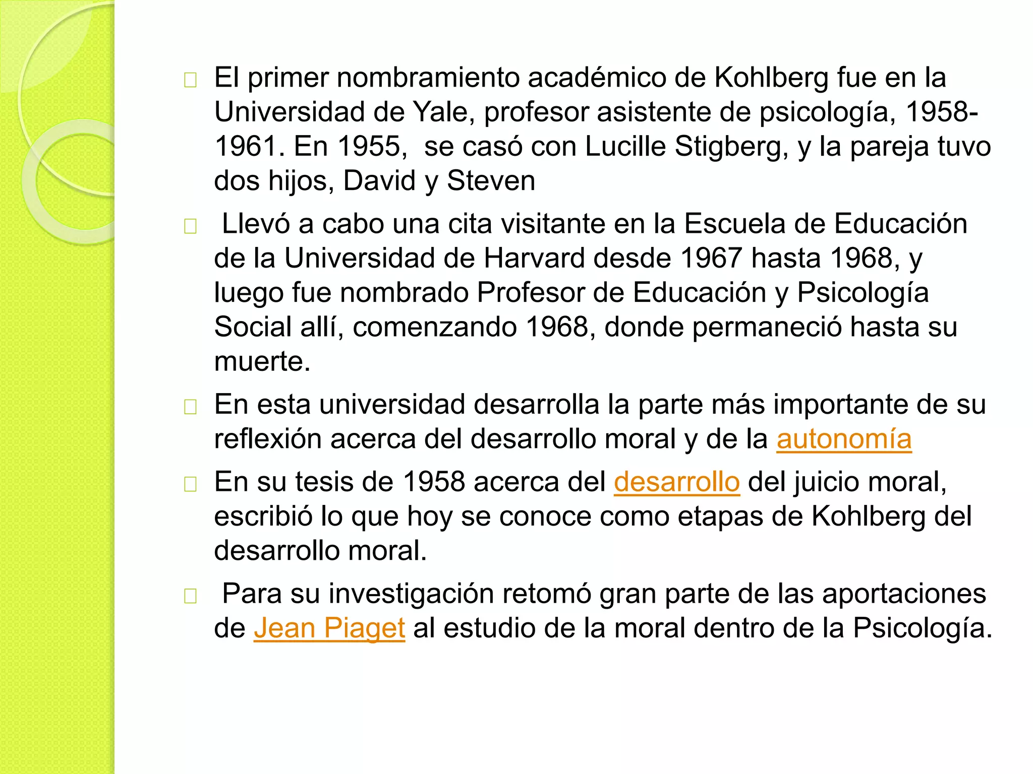 Teoria del desarrollo moral | PPT