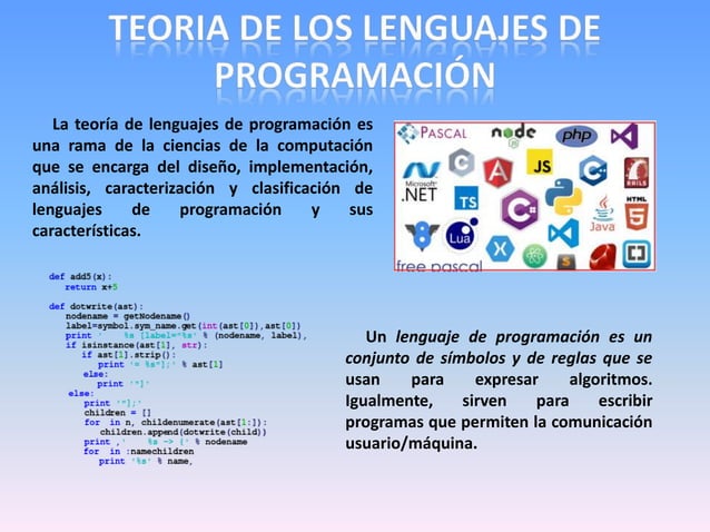 Teoria de los lenguajes de programacion | PPTX