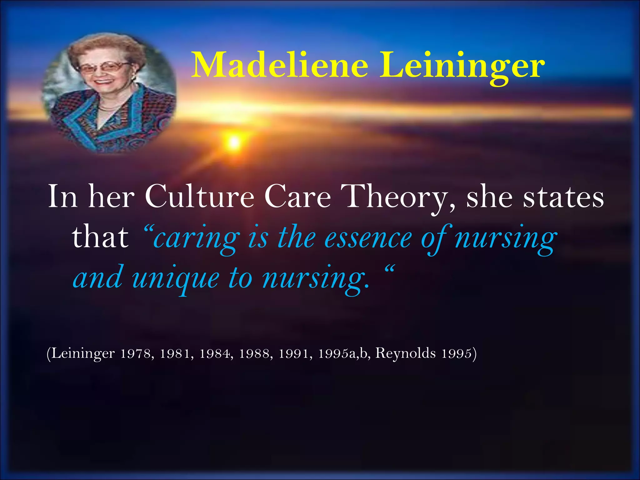 Teoria de Madeleine Leininger | PPT